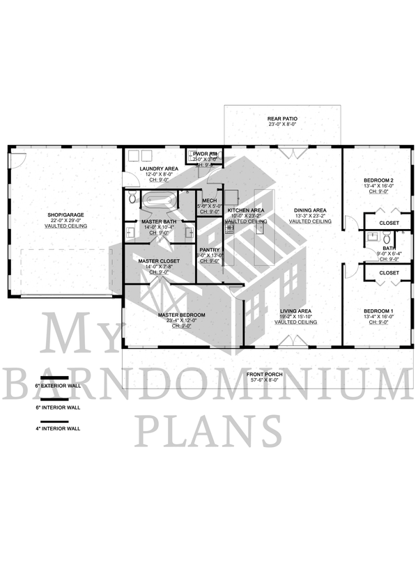 The Silverdale Barndominium House Plan (SI1403-A) – My Barndominium Plans