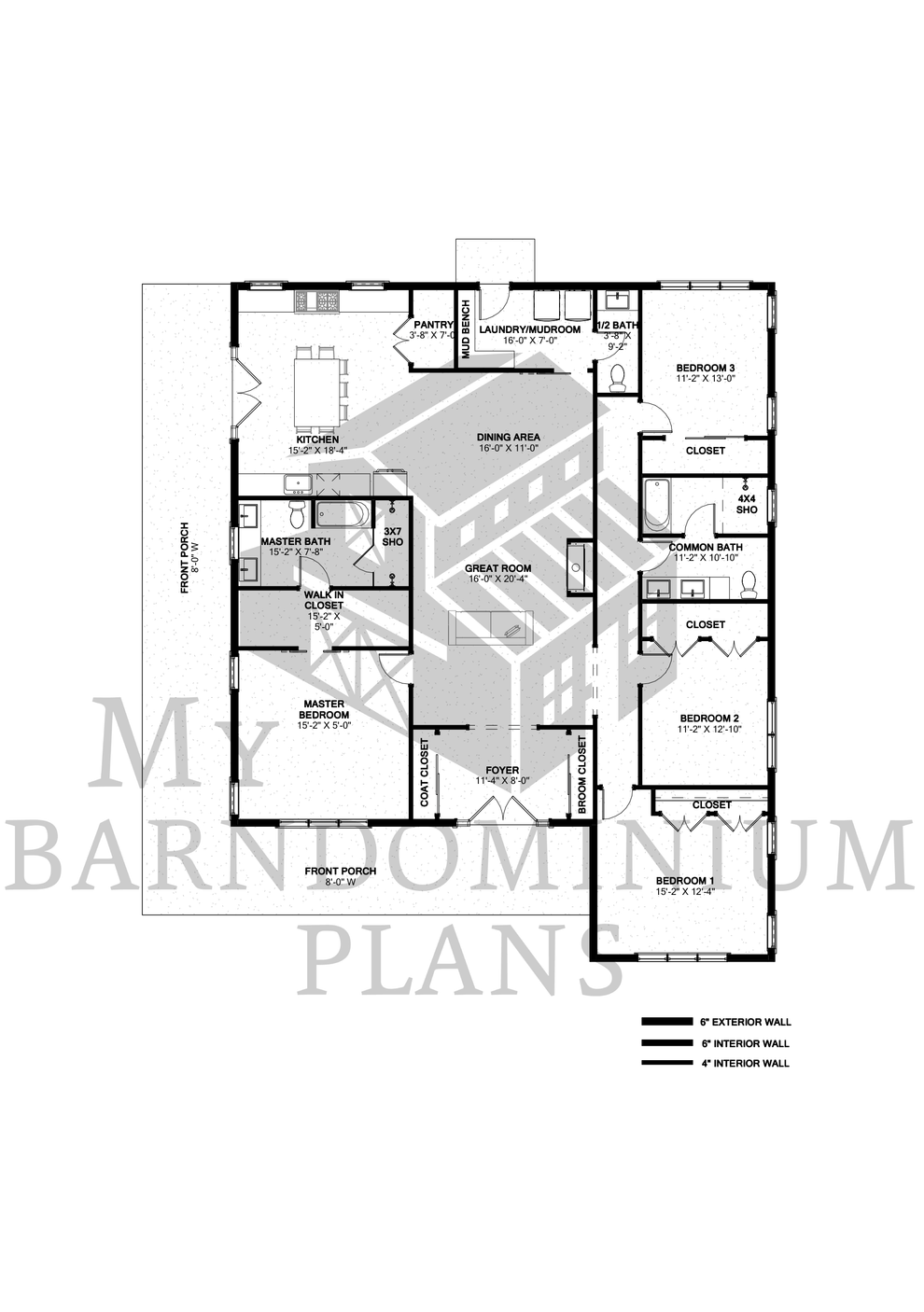 The Walton Barndominium House Plan (WA0534-A) – My Barndominium Plans