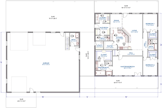 Nicholstone Barndominium House Plan (PL-101124) – My Barndominium Plans